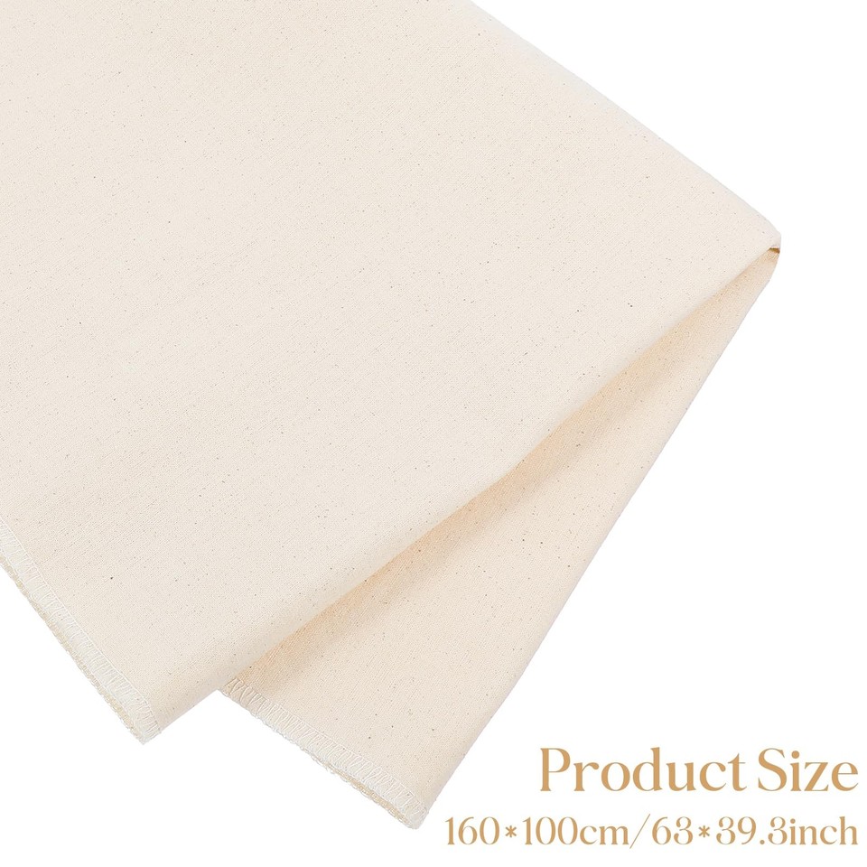 63 x 40inch Cotton Muslin Fabric, Unbleached Muslin Linen Fabric, Beige ...