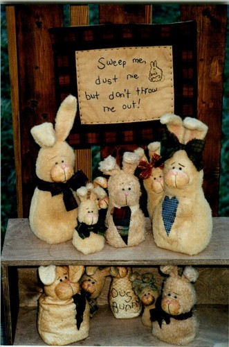 Dust Bunnies Weighted Felt Doll Pattern Soft Sculpture Primitive Rustic ...