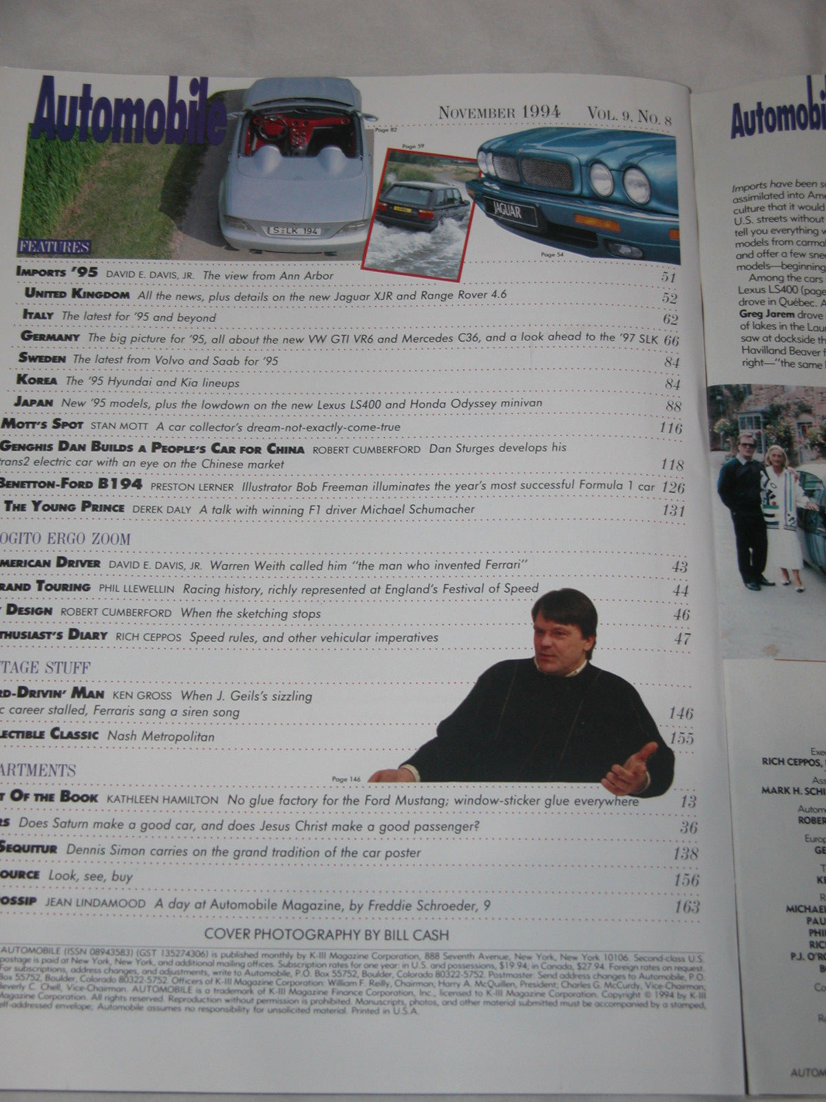 Automobile Magazine November 1994, Lexus LS400, Mercedes C36 ...