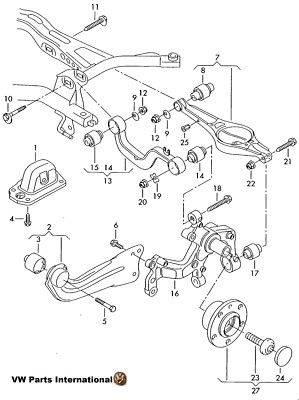 VW Golf MK5 Rear Suspension Upper Control Arm Adjuster Bolt Genuine OEM ...