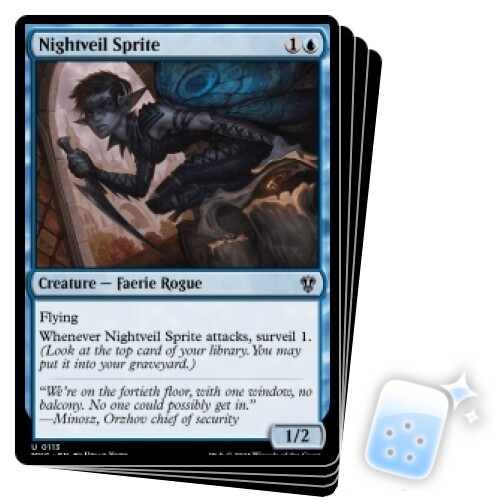 NIGHTVEIL SPRITE X4 Murders At Karlov Manor: Commander Magic MTG MINT ...