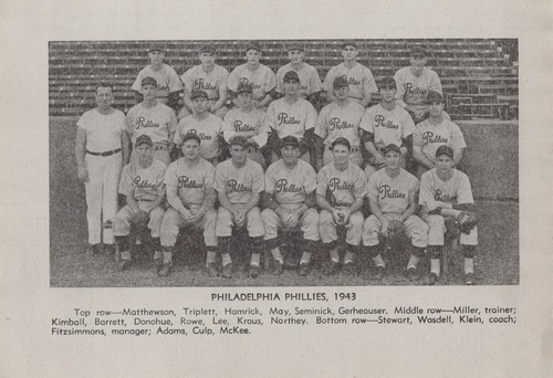 1943 Philadelphia Phillies Team Photo 1940s Vintage Baseball Magazine ...
