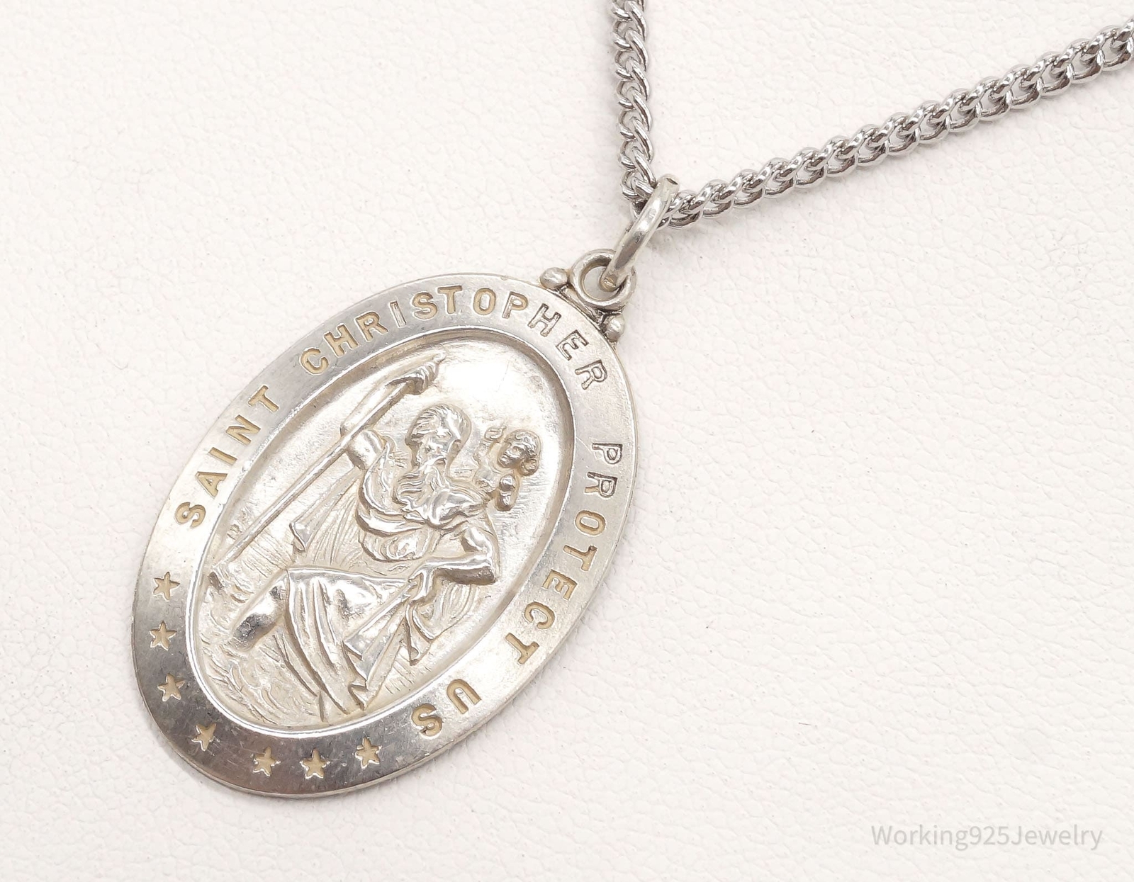 Antique Saint Christopher Protect Us Sterling Silver … - Gem