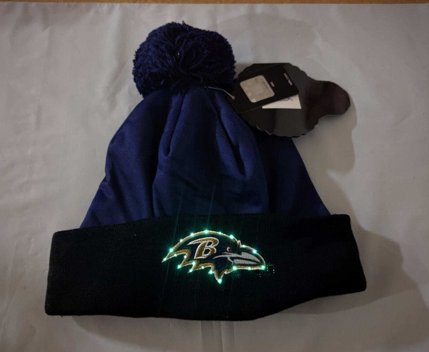 Baltimore Ravens Big Logo Light Up Printed Beanie Winter Hat Toque ...