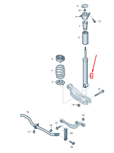 NEW AUDI A6 C8 REAR GAS SHOCK ABSORBER 4K0513035AB NO IMPORT DUTIES TO ...