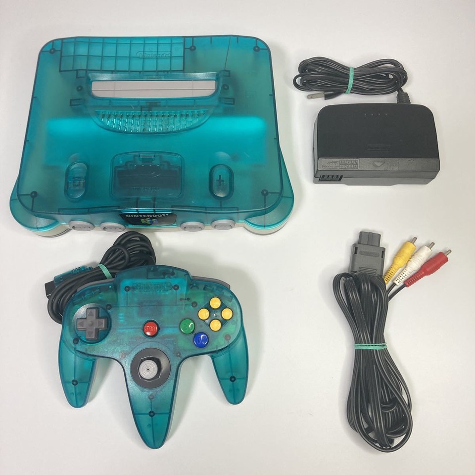 Nintendo 64 Clear Blue N64 Console - Region Free - Choose Controller ...