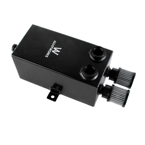 12AN Slim Oil Breather Catch Tank Can With Filter & Drain Aluminum ...