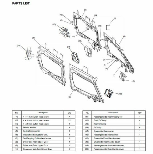 Genuine OEM Honda Talon 1000X-4 Fabric Upper Front and Rear Doors 0SR90 ...