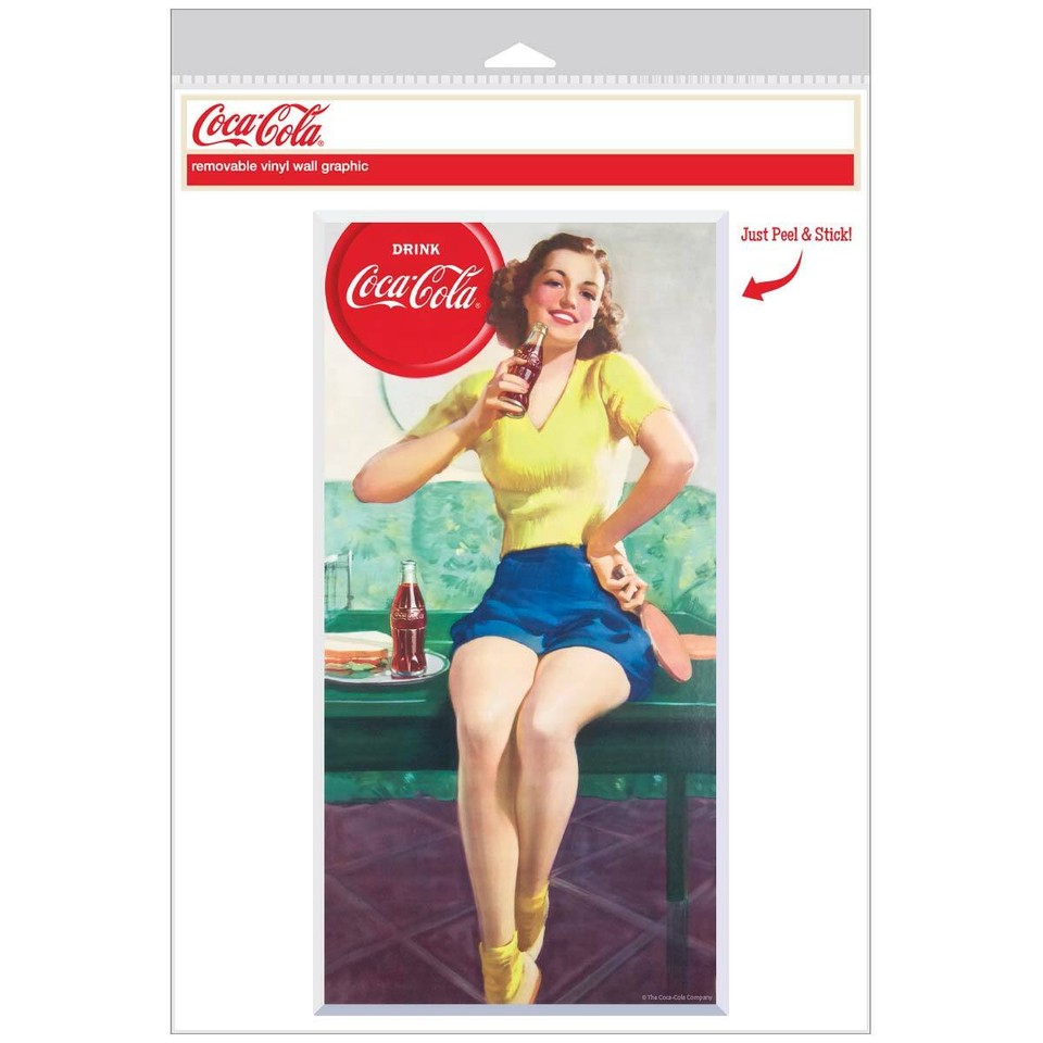 Drink Coca-Cola Ping Pong Girl Wall Sticker Wall Art Decal 7 x 14 | eBay