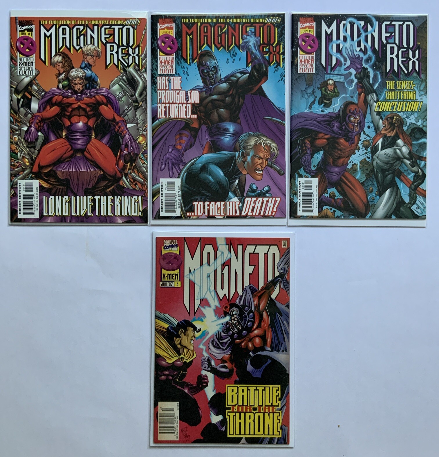 Magneto Rex #1 2 3 NM 1999 Mini Set + Magneto 1997 #3 Newsstand VF/NM ...