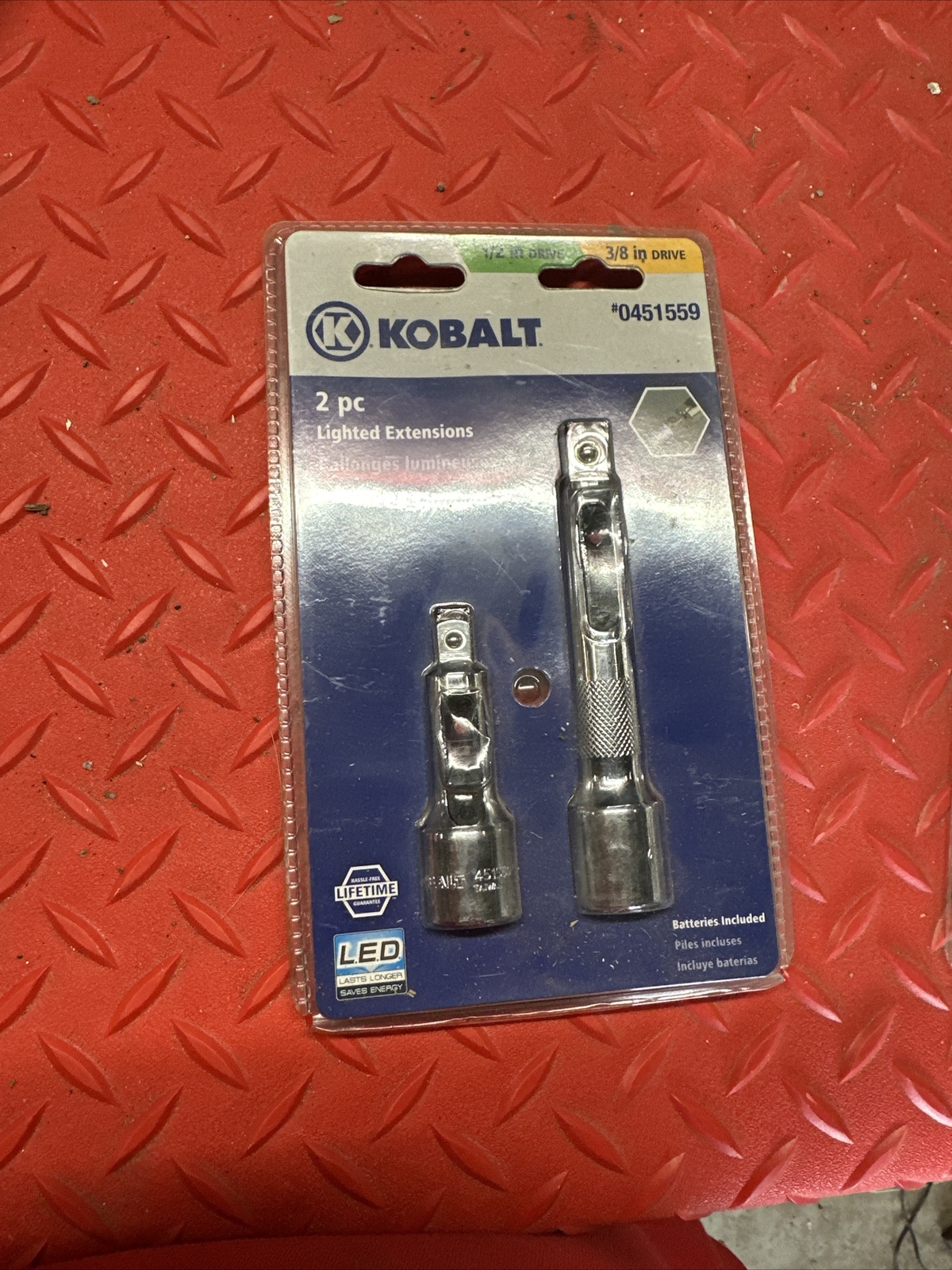 Kobalt 2-Piece Lighted Drive Socket Extension w/ LED Bulb - 1/2 Inch ...