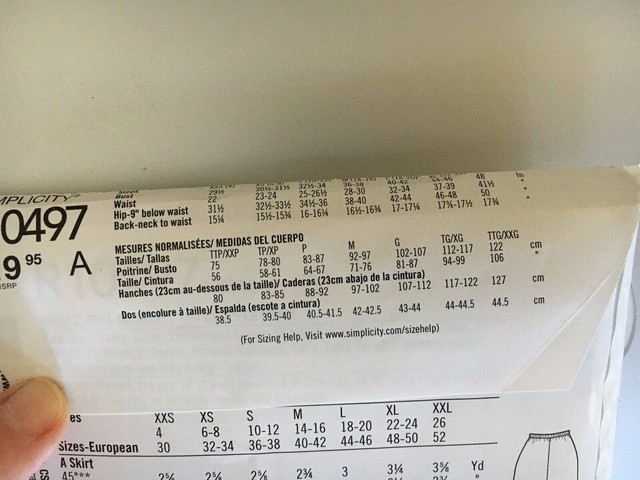 Simplicity R10497 9110 Pattern Misses Pull on Skirts Cropped Pants Xxs ...