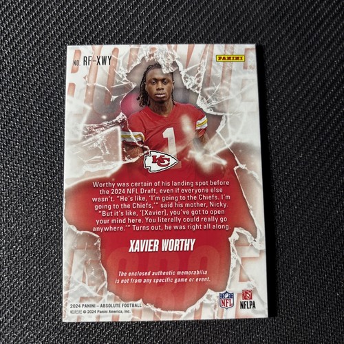 2024 Panini Absolute Xavier Worthy Rookie Force Patch | eBay