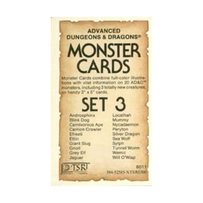 TSR AD&D 1st Ed Monster Cards Set #3 Bag SW (New) | eBay