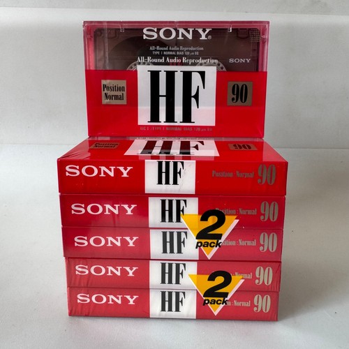 6x SONY HF 90 Minutes 1992 Blank Audio Cassette Tape Type 1 Normal ...