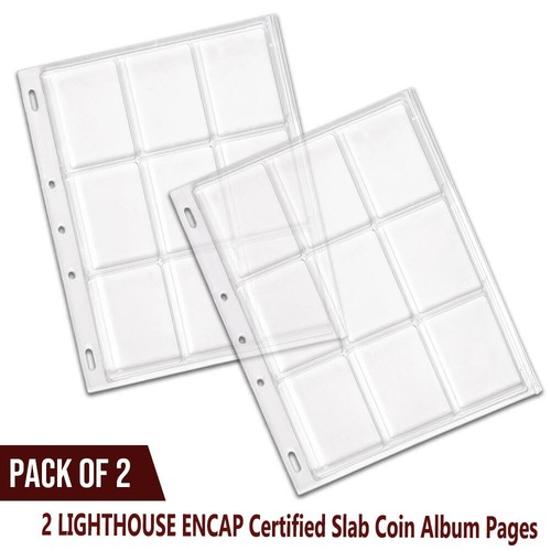 NEW Certified Coin Pages Lighthouse Encap Graded Slab Album 2 Sheets ...