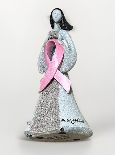Breast Cancer Pink Ribbon Art Stone Carson Figurine w/Inspirational ...