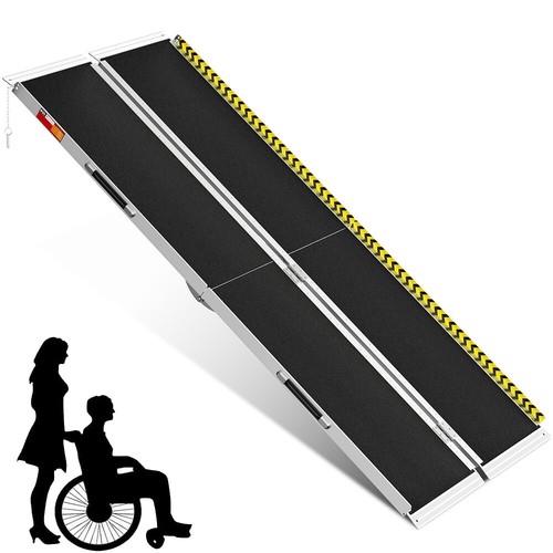 Wheelchair Ramp 7 Foot Aluminum Folding Mobility Scooter Portable Non ...