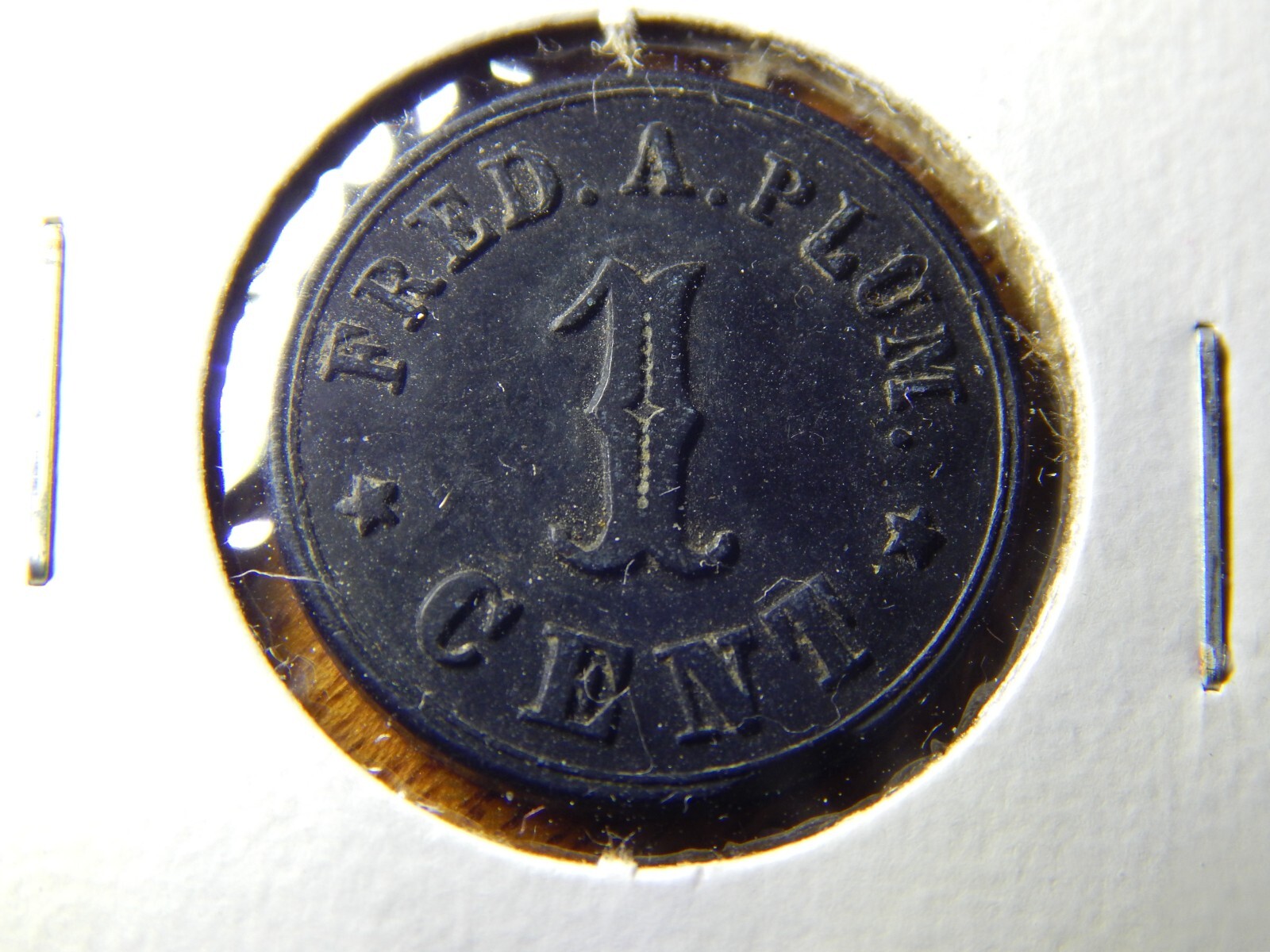 Troy New York Token Rubber Fred A. Plum 890c-2h Mint Error plus very ...