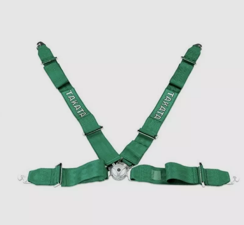 Takata Green RACE 4 Point Snap-On 3" Racing Seat Belt Harness with ...