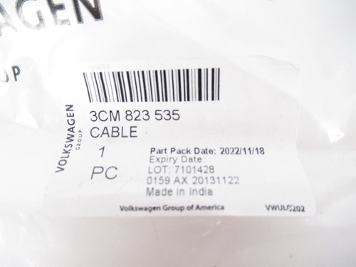 Genuine OEM Volkswagen 3CM-823-535 Hood Release Cable 2020-2023 Atlas ...