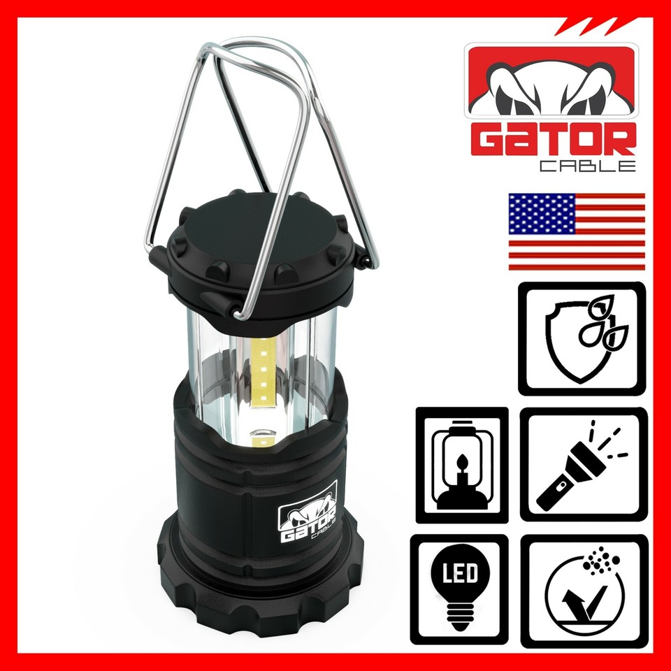 Camping LED Bright Hurricane Lantern Light Lamp Portable Collapsible ...