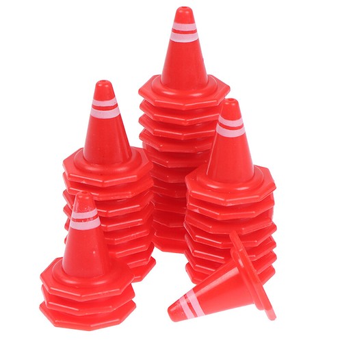 30pcs Traffic Roadblocks Simulation Sand Table Props DIY Road Cone ...