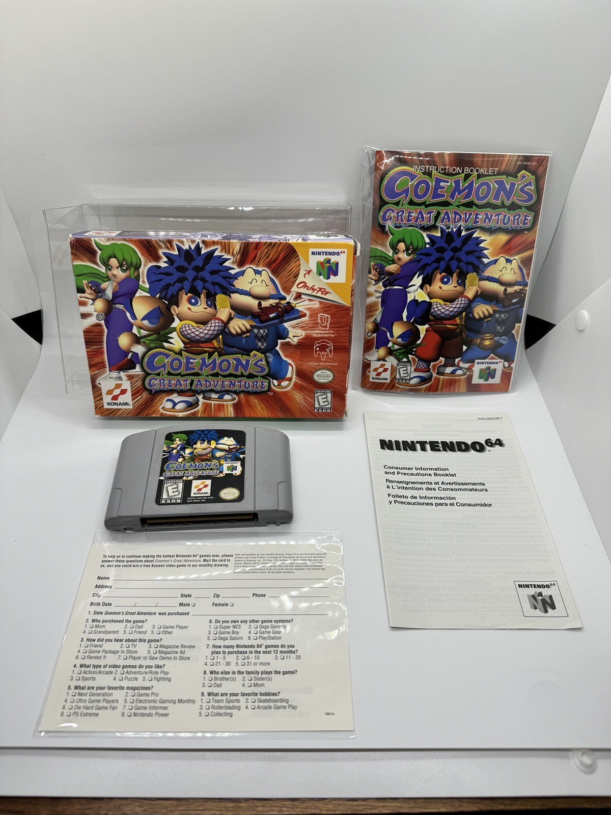 NINTENDO 64 Goemon's Great Adventure COMPLETE CIB W/reg Card N64 Very ...