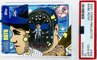 2021 Topps Project 70 Babe Ruth By Ermsy #406 PSA 10 💎 PSA Low Pop 1 ...
