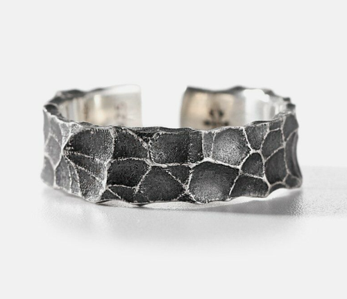 925 Silver Retro Ring Open Finger Ring Adjustable Men Wedding Jewelry ...