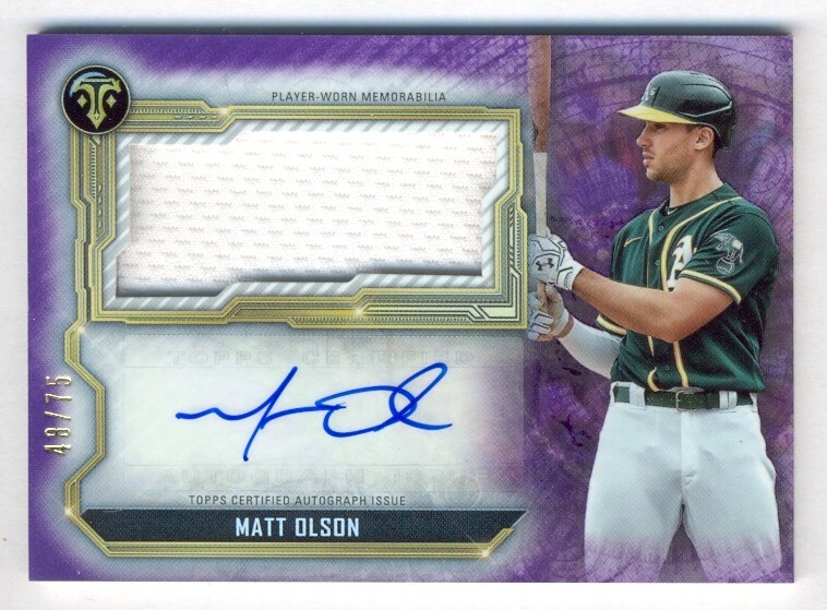 MATT OLSON 2020 TOPPS TRIPLE THREADS AUTO AUTOGRAPH JERSEY #48/75 ...