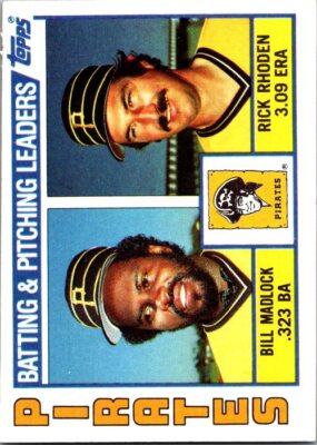 1984 Topps #696 Pirates Leaders / Checklist (Bill Madlock / Rick Rhoden ...