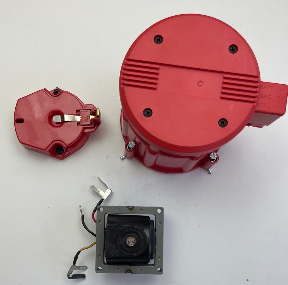 RED HEI Distributor SUPER CAP +RED ROTOR + 65,000 V HI-OUTPUT Coil ...
