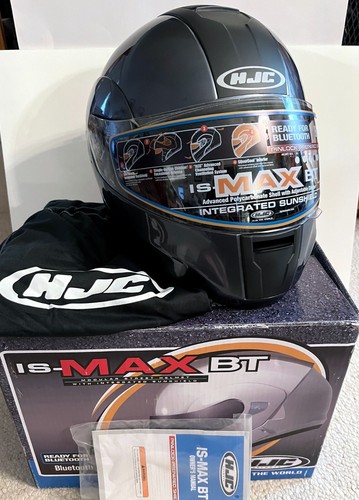 HJC IS-MAX BT Motorcycle Helmet LRG ANTHRACITE GLOSS w/Bag & Box UNUSED ...
