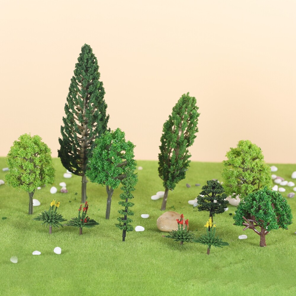 60Pcs Mixed Miniature Garden Model Tree for Train Scenery Landscape ...