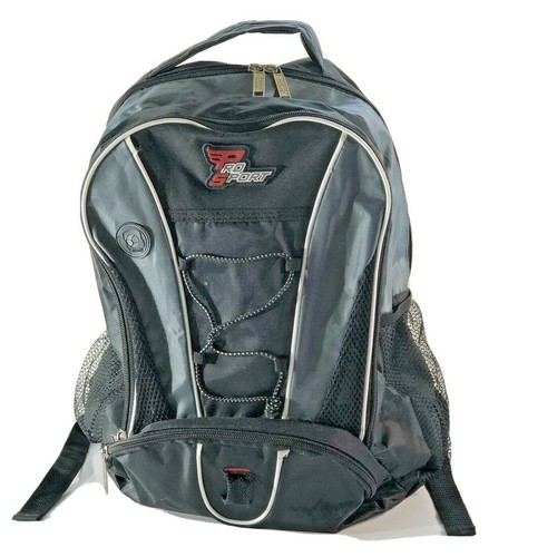 ProSport Rugged Equip Multi Pocket Backpack School Book Bag Black Gray ...