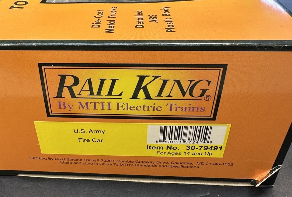 RailKing by MTH U.S. Army Fire Car 30-79491 - New in box RARE | eBay