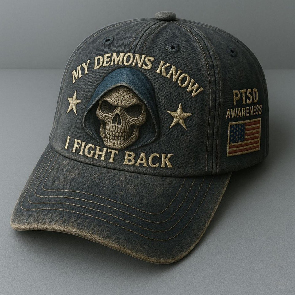 PTSD Awareness Hat – My Demons Know I Fight Back Hat, PTSD Baseball Cap ...