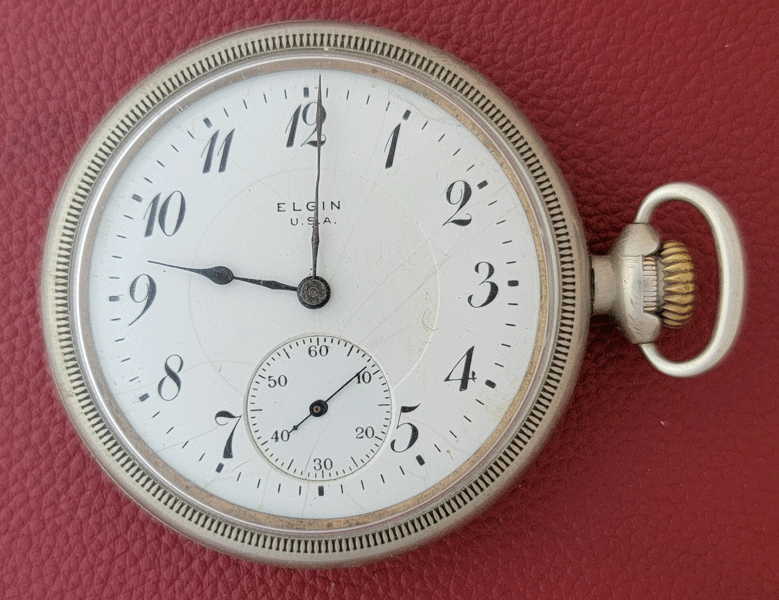 Vintage ELGIN U.S.A. Pocket Nickel Case Watch 52mm WORKING | eBay