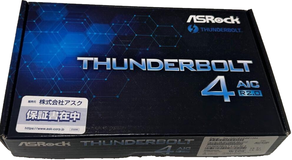 ASRock Thunderbolt 4 AIC R2.0 Thunderbolt 4 PCI Express 3.0 Expansion ...