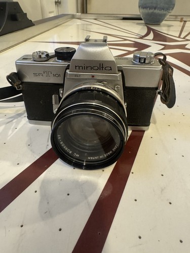 Vintage Minolta SRT 101 SLR Film Camera w/ Minolta MC Rokkor-Pf 1:1.7 ...