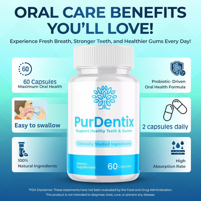 Purdentix Oral Probiotic Support Healthy Teeth and Gums Pur Dentix - 60 ...