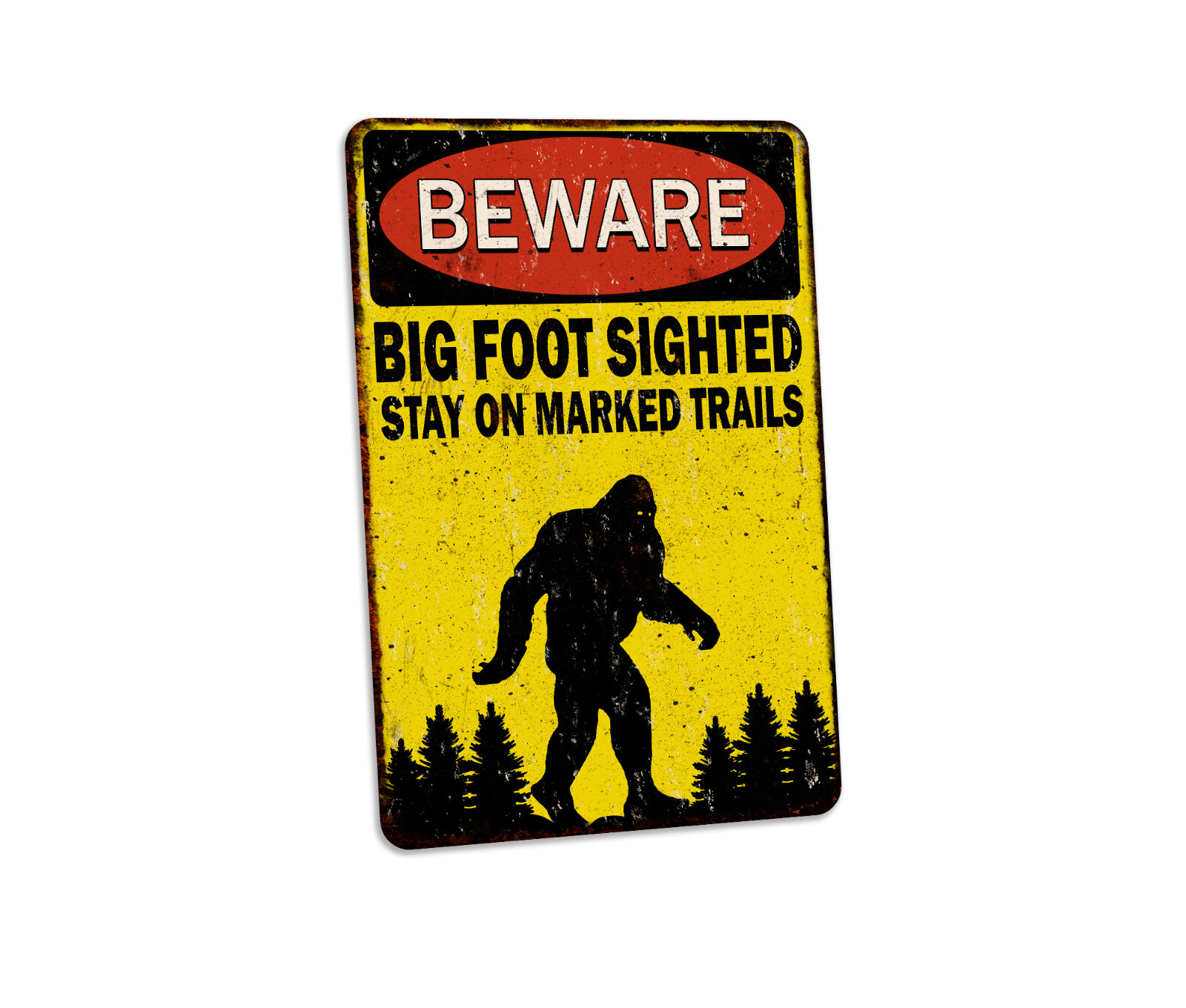 Beware Big Foot Sighted Sign BigFoot Skunk Ape Grassman Fouke Gift ...