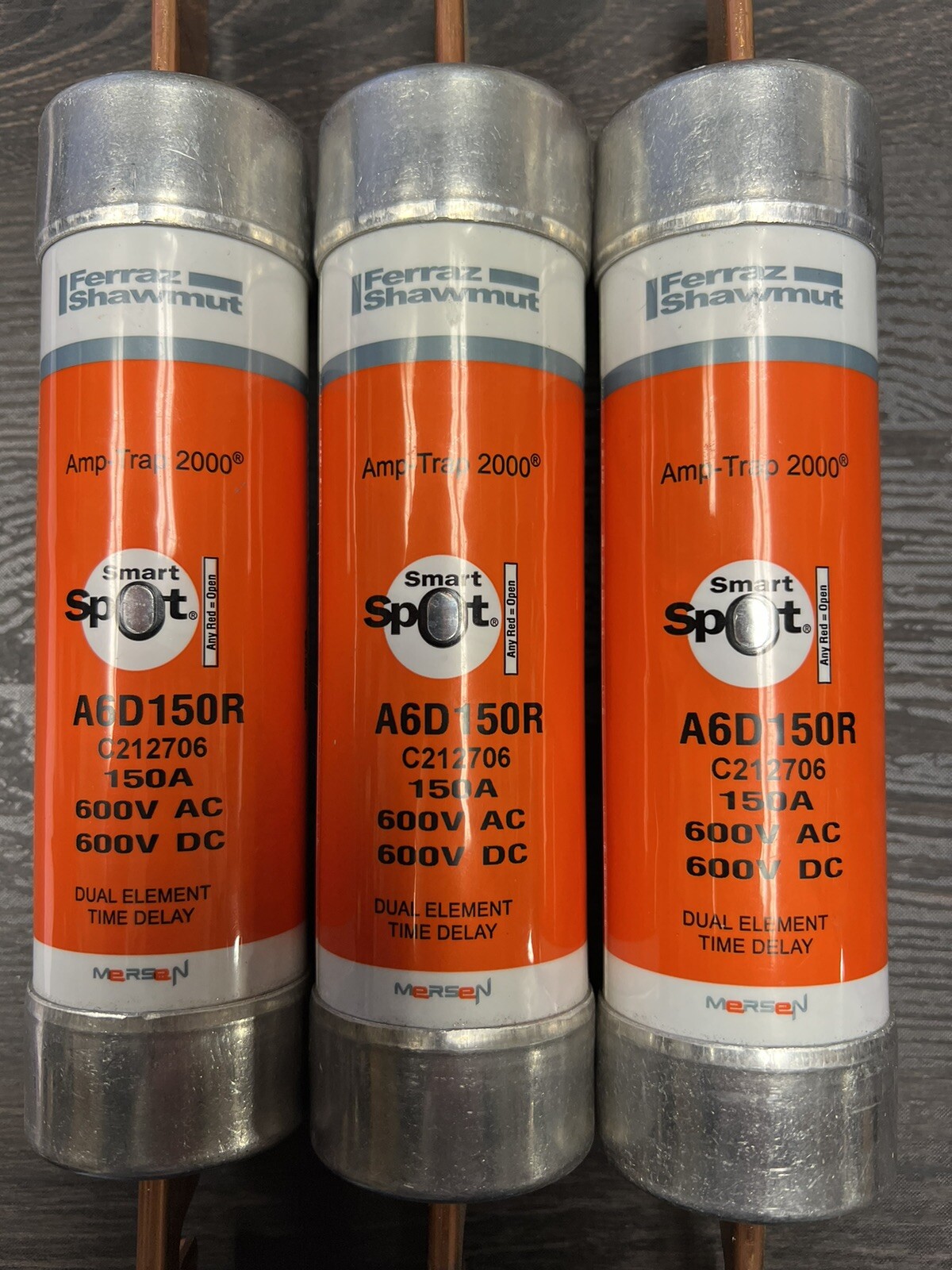 A6D150R Mersen 150 Amp 600V Duel Element Time Delay Fuse Amp-Trap 2000 ...