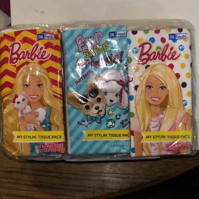 Barbie tissues 6 Packs NEW pocket packs NEW | eBay