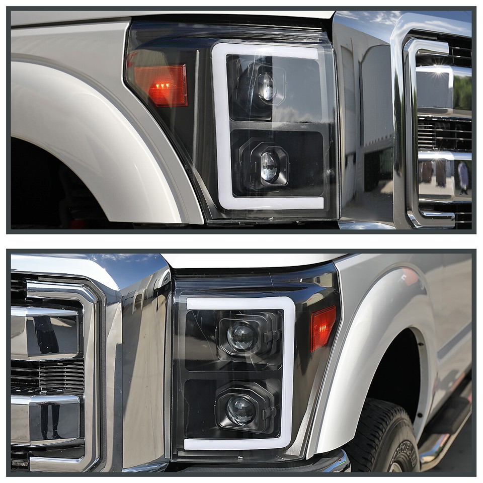 Fit 2011-2016 Ford F250 F350 SuperDuty Black Projector Headlights ...