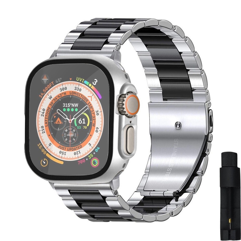 Stainless Steel Strap + Case For Apple Watch Ultra 1/2/3 49mm Metal ...