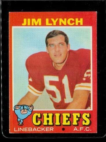 Vintage 1971 TOPPS TCG Football Trading Card #232 JIM LYNCH Kansas City ...