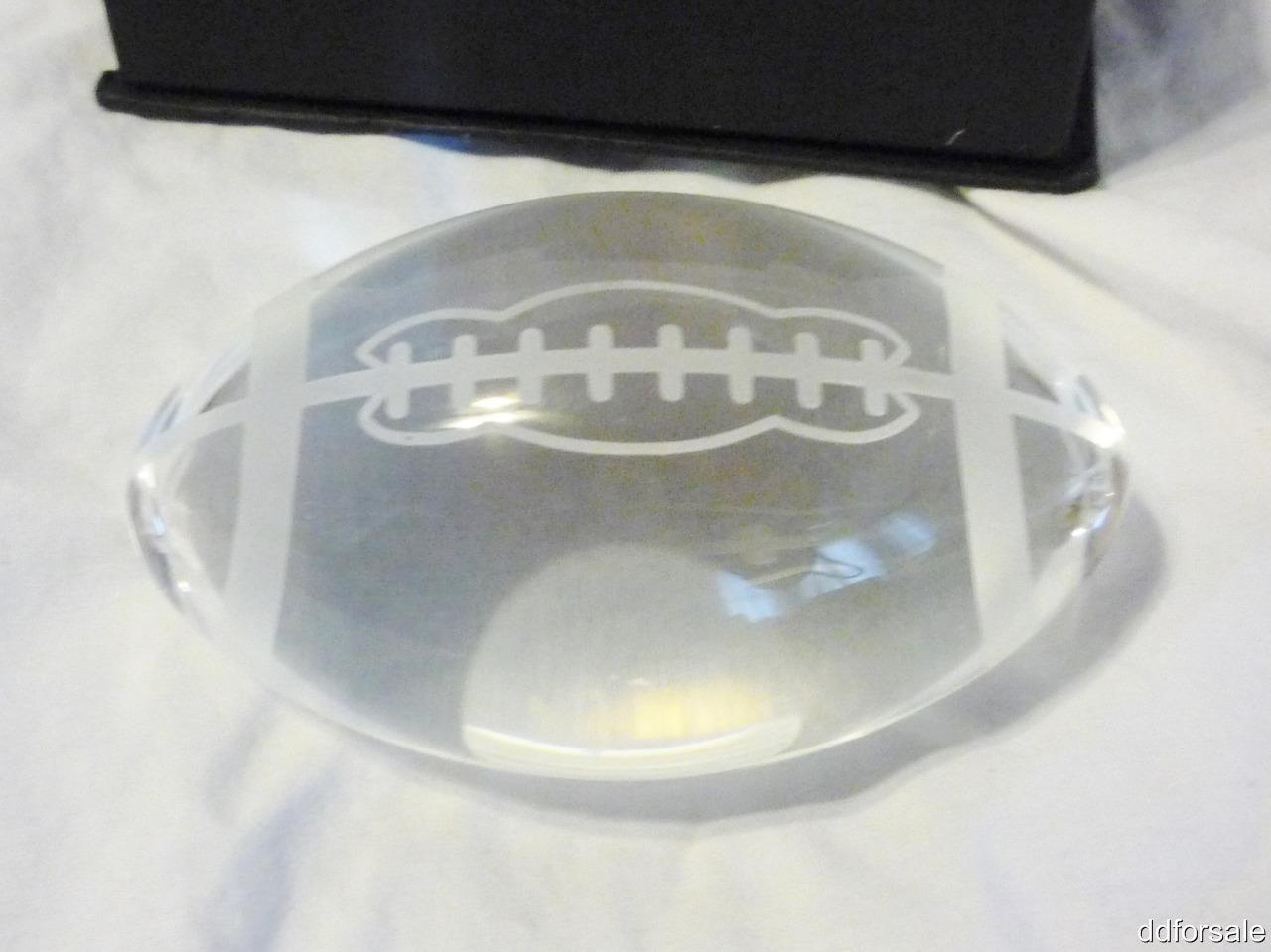 Oleg Cassini Solid Crystal Football Paperweight New in Box | eBay