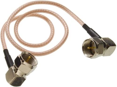 CablesOnline, 1-Foot Slim Coax 75-ohm RG179 with Right-Angle F-Type ...